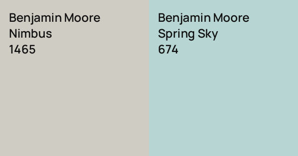 Benjamin Moore Nimbus vs. Benjamin Moore Spring Sky comparison