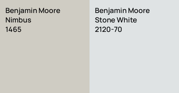 Benjamin Moore Nimbus vs. Benjamin Moore Stone White comparison