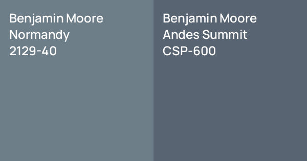 Benjamin Moore Normandy vs. Benjamin Moore Andes Summit comparison