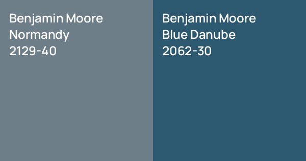Benjamin Moore Normandy vs. Benjamin Moore Blue Danube comparison