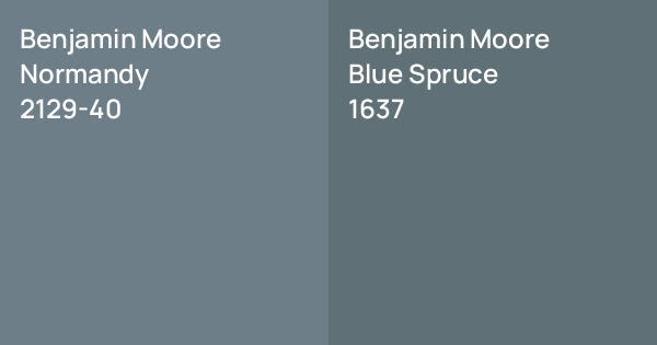 Benjamin Moore Normandy vs. Benjamin Moore Blue Spruce comparison