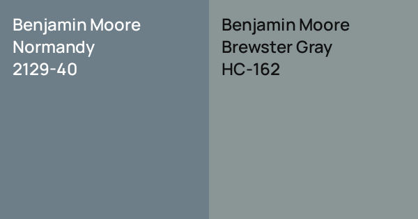 Benjamin Moore Normandy vs. Benjamin Moore Brewster Gray comparison