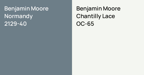 Benjamin Moore Normandy vs. Benjamin Moore Chantilly Lace comparison
