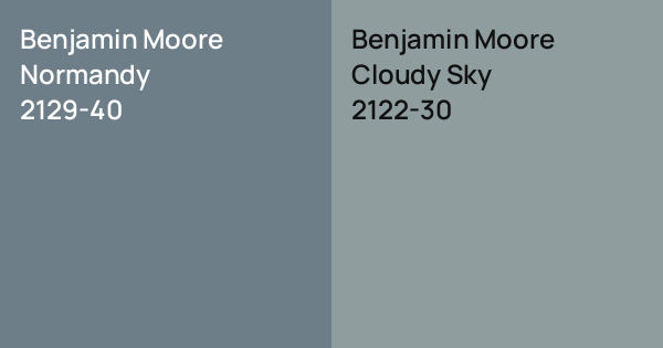 Benjamin Moore Normandy vs. Benjamin Moore Cloudy Sky comparison