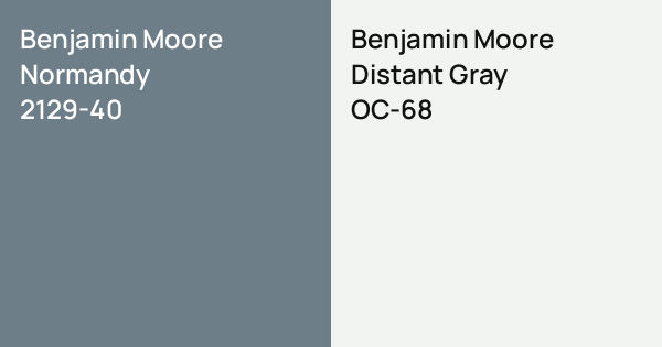 Benjamin Moore Normandy vs. Benjamin Moore Distant Gray comparison