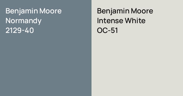 Benjamin Moore Normandy vs. Benjamin Moore Intense White comparison