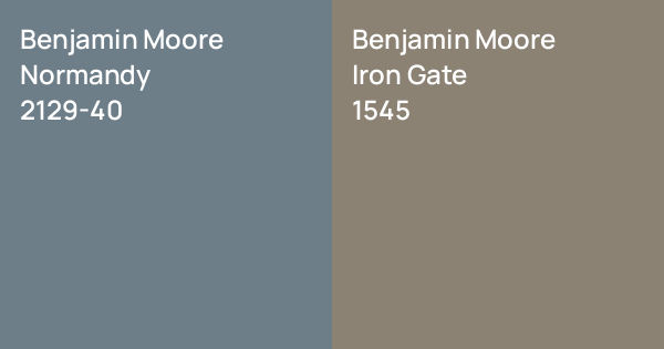 Benjamin Moore Normandy vs. Benjamin Moore Iron Gate comparison