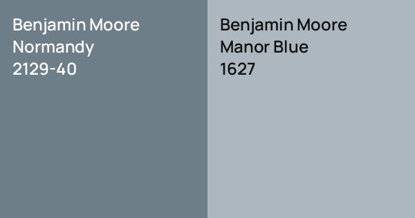 Benjamin Moore Normandy vs. Benjamin Moore Manor Blue comparison