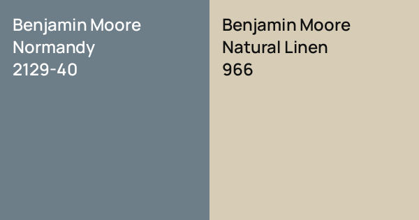 Benjamin Moore Normandy vs. Benjamin Moore Natural Linen comparison