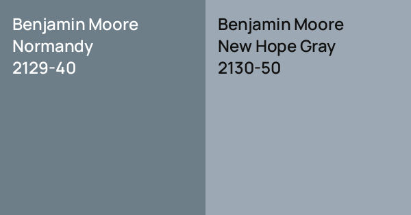 Benjamin Moore Normandy vs. Benjamin Moore New Hope Gray comparison