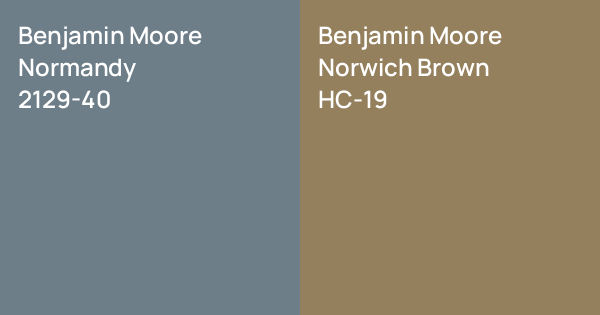 Benjamin Moore Normandy vs. Benjamin Moore Norwich Brown comparison