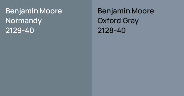 Benjamin Moore Normandy vs. Benjamin Moore Oxford Gray comparison