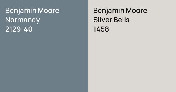 Benjamin Moore Normandy vs. Benjamin Moore Silver Bells comparison