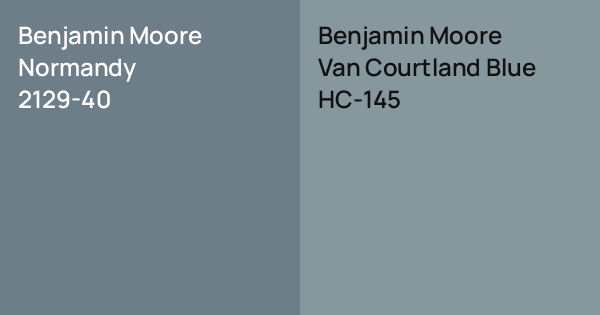 Benjamin Moore Normandy vs. Benjamin Moore Van Courtland Blue comparison