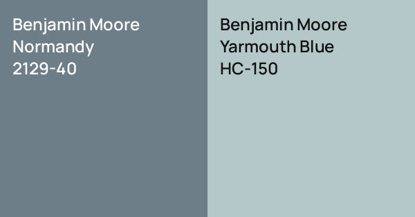 Benjamin Moore Normandy vs. Benjamin Moore Yarmouth Blue comparison