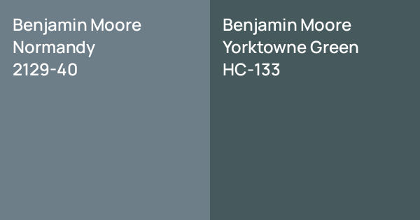 Benjamin Moore Normandy vs. Benjamin Moore Yorktowne Green comparison