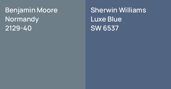 Benjamin Moore Normandy vs. Sherwin Williams Luxe Blue comparison
