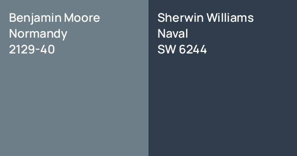 Benjamin Moore Normandy vs. Sherwin Williams Naval comparison