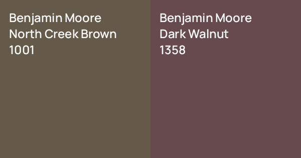 Benjamin Moore North Creek Brown vs. Benjamin Moore Dark Walnut comparison