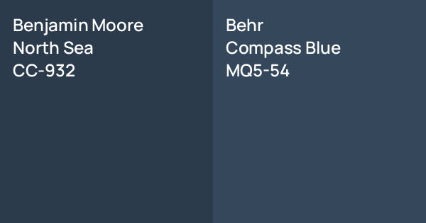 Benjamin Moore North Sea vs. Behr Compass Blue comparison