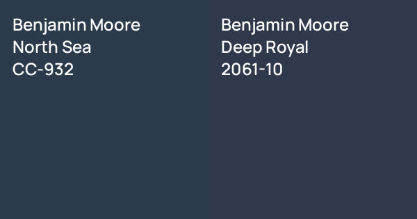 Benjamin Moore North Sea vs. Benjamin Moore Deep Royal comparison