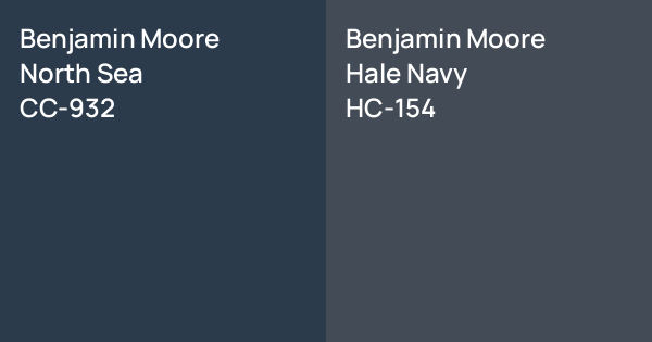 Benjamin Moore North Sea vs. Benjamin Moore Hale Navy comparison