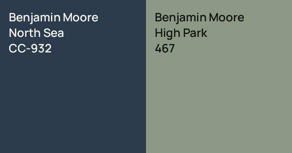 Benjamin Moore North Sea vs. Benjamin Moore High Park comparison