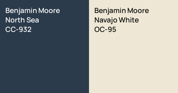 Benjamin Moore North Sea vs. Benjamin Moore Navajo White comparison