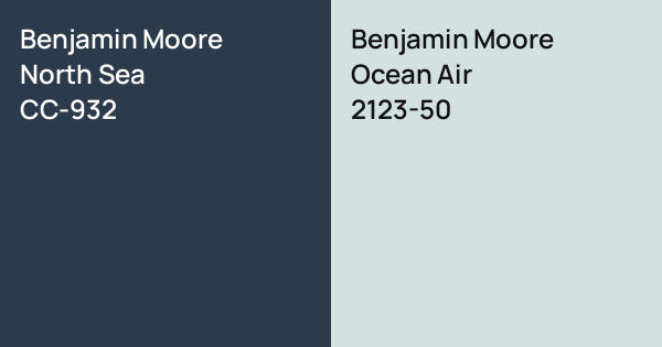 Benjamin Moore North Sea vs. Benjamin Moore Ocean Air comparison