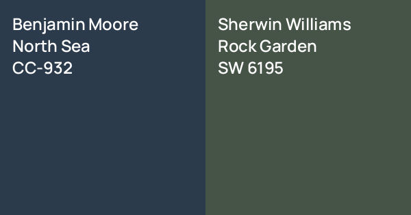 Benjamin Moore North Sea vs. Sherwin Williams Rock Garden comparison
