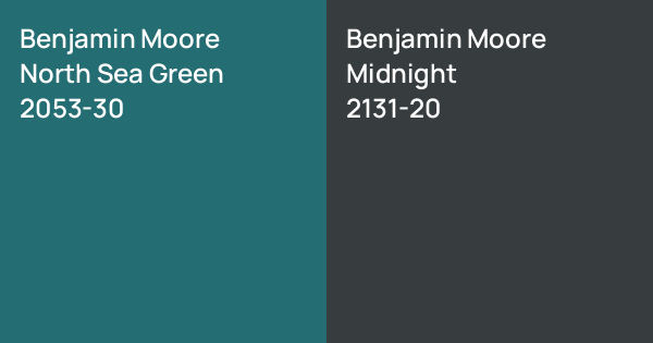 Benjamin Moore North Sea Green vs. Benjamin Moore Midnight comparison