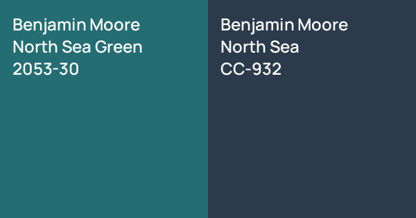 Benjamin Moore North Sea Green vs. Benjamin Moore North Sea comparison