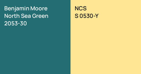 Benjamin Moore North Sea Green vs. NCS S 0530-Y comparison