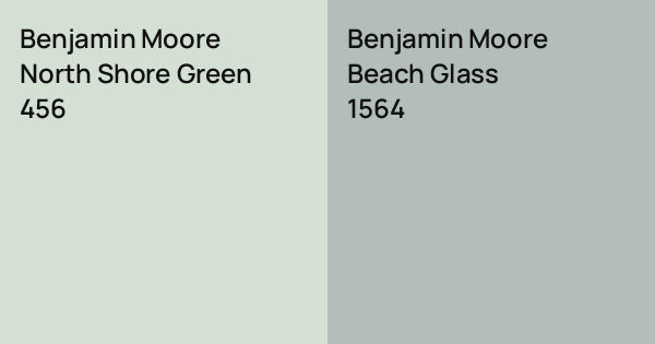 Benjamin Moore North Shore Green vs. Benjamin Moore Beach Glass comparison
