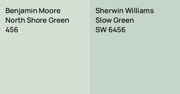 Benjamin Moore North Shore Green vs. Sherwin Williams Slow Green comparison