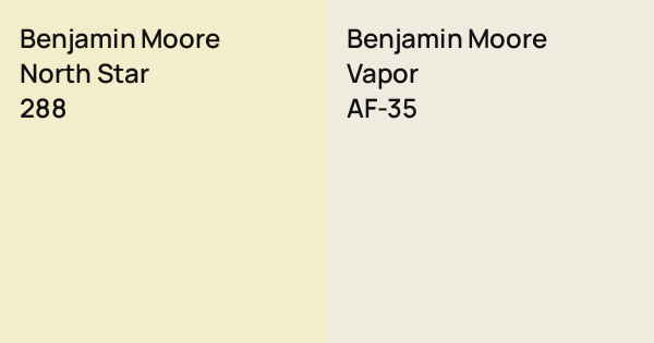 Benjamin Moore North Star vs. Benjamin Moore Vapor comparison