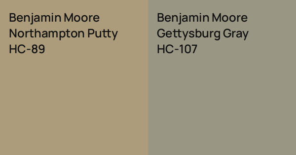 Benjamin Moore Northampton Putty vs. Benjamin Moore Gettysburg Gray ...