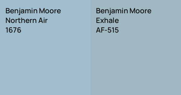 Benjamin Moore Northern Air vs. Benjamin Moore Exhale comparison