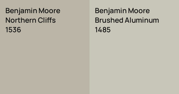Benjamin Moore Northern Cliffs vs. Benjamin Moore Brushed Aluminum ...