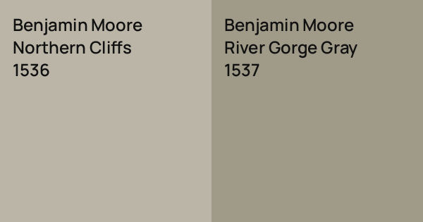 Benjamin Moore Northern Cliffs vs. Benjamin Moore River Gorge Gray ...