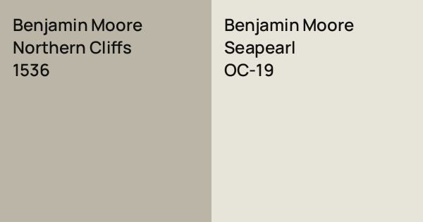 Benjamin Moore Northern Cliffs vs. Benjamin Moore Seapearl comparison