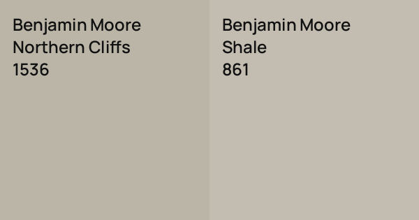 Benjamin Moore Northern Cliffs vs. Benjamin Moore Shale comparison