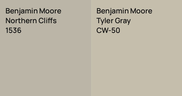 Benjamin Moore Northern Cliffs vs. Benjamin Moore Tyler Gray comparison