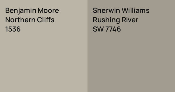 Benjamin Moore Northern Cliffs vs. Sherwin Williams Rushing River ...