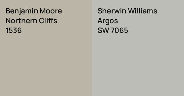 Benjamin Moore Northern Cliffs vs. Sherwin Williams Argos comparison