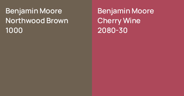 Benjamin Moore Northwood Brown vs. Benjamin Moore Cherry Wine comparison