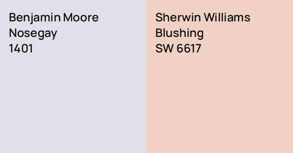 Benjamin Moore Nosegay vs. Sherwin Williams Blushing comparison