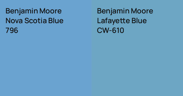 Benjamin Moore Nova Scotia Blue vs. Benjamin Moore Lafayette Blue ...