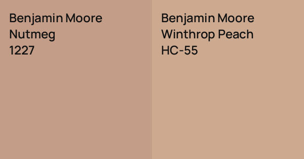 Benjamin Moore Nutmeg vs. Benjamin Moore Winthrop Peach comparison