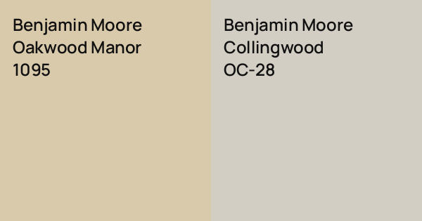 Benjamin Moore Oakwood Manor vs. Benjamin Moore Collingwood comparison